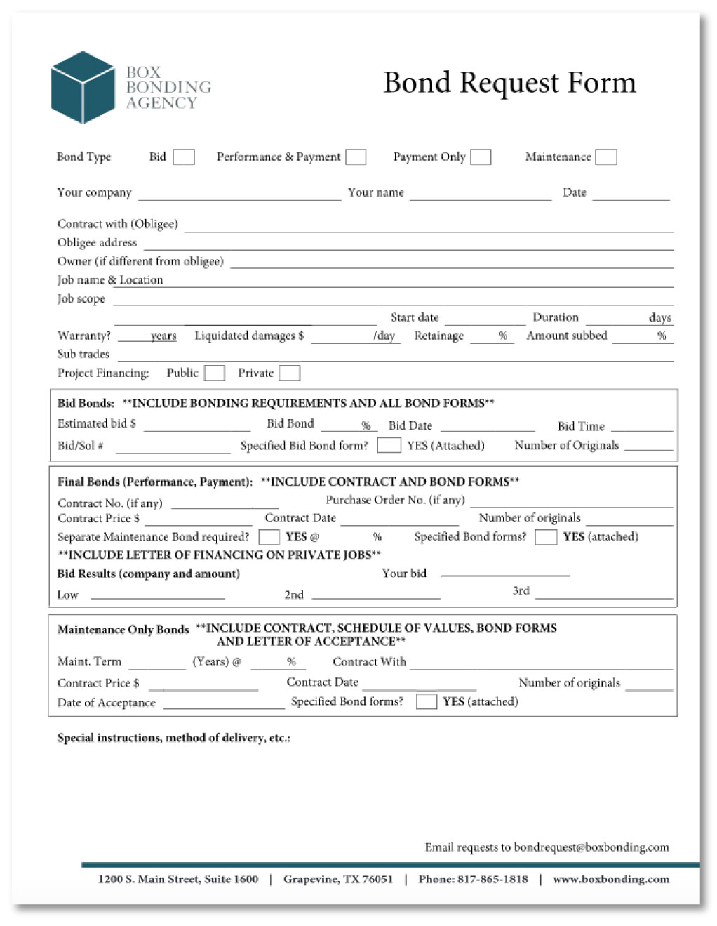 Apply for a Bond - Box Insurance Agency